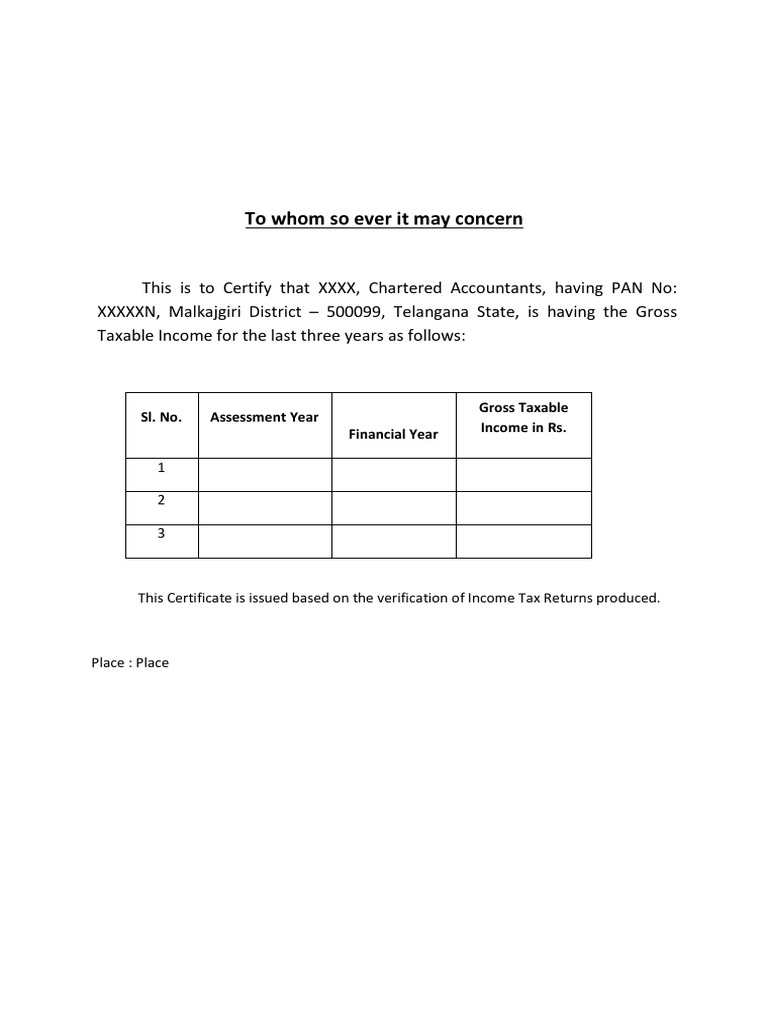 Turnover Certificate Format Sample | PDF | Law