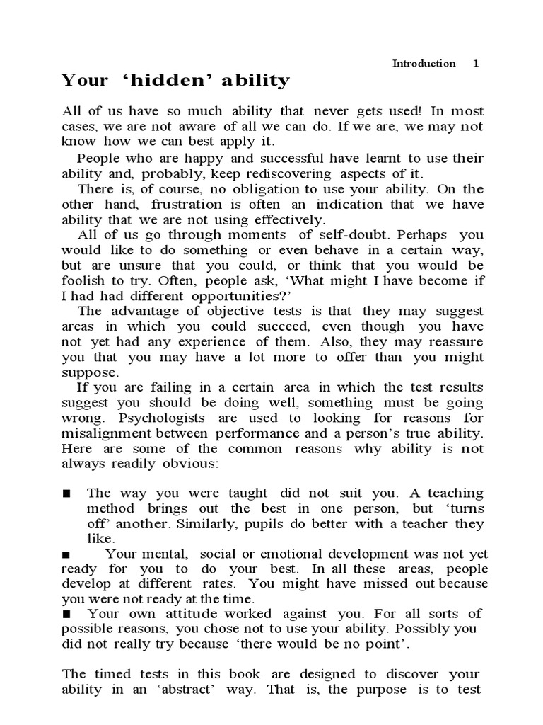 Aptitude, Personality and Motivation Tests | PDF | Test (Assessment ...