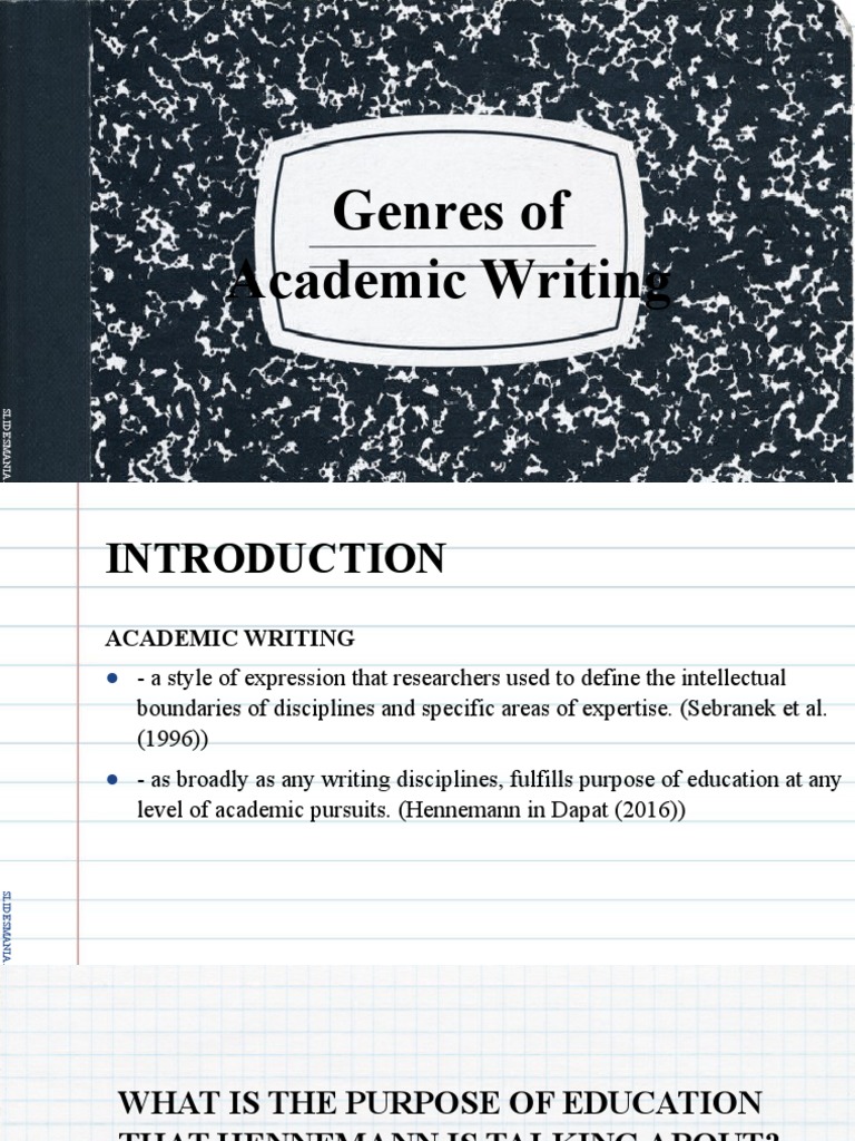 Genres of Academic Writing | PDF | Writers | Thesis