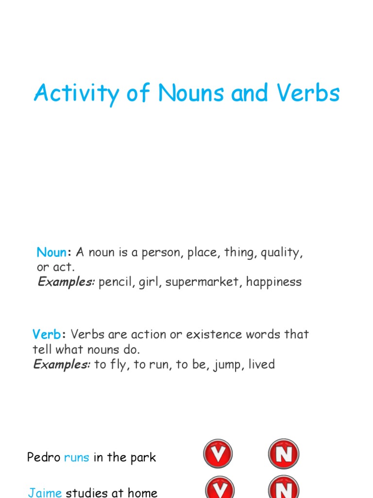 Activity of Nouns and Verbs | PDF