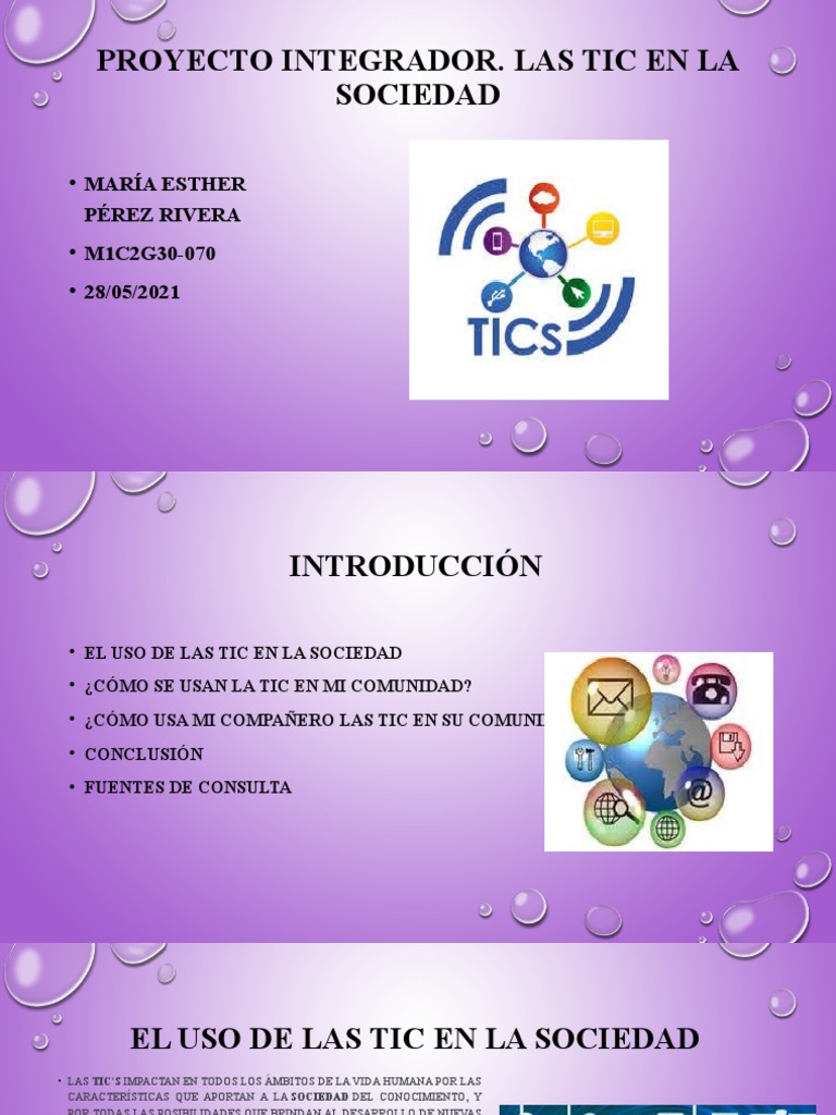 Proyecto Integrador. Las TIC en La Sociedad | PDF | Tecnología de información y comunicaciones ...