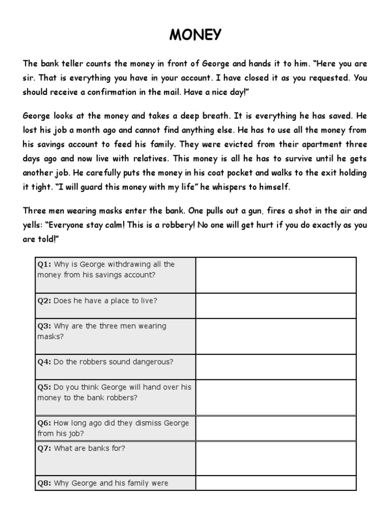 Money: Money From His Savings Account? | PDF