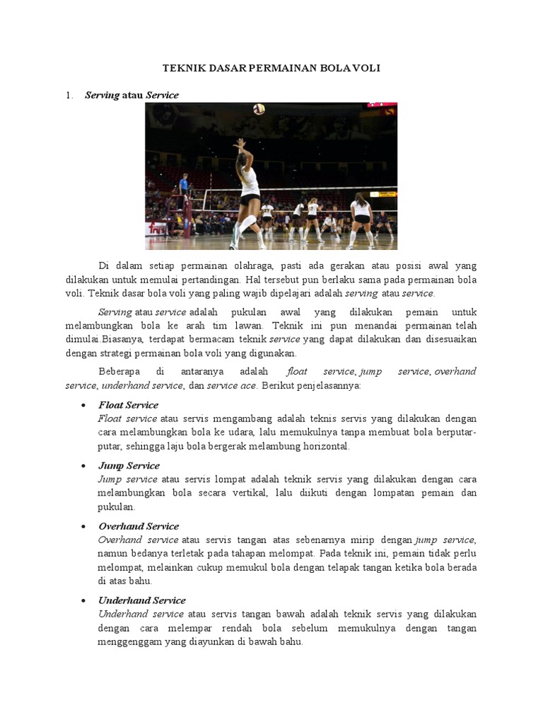 Teknik Dasar Permainan Bola Voli | PDF