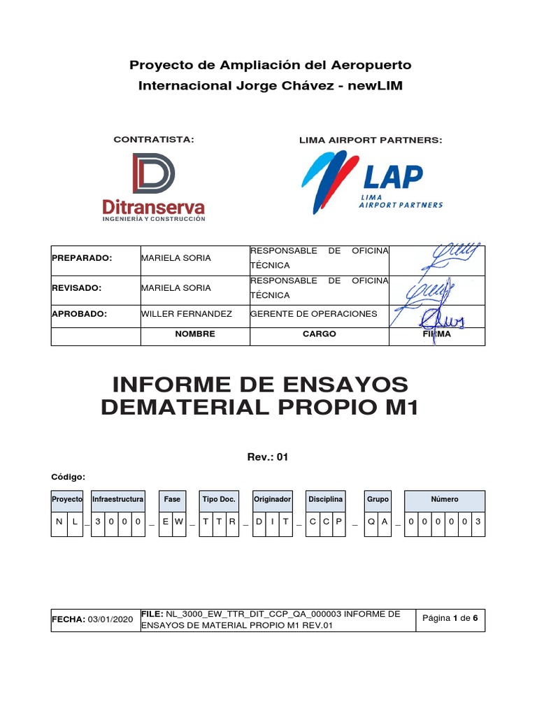 NL - 3000 - Ew - TTR - Dit - CCP - Qa - 000003 Informe de Ensayos de ... NL - 3000 - Ew - TTR - Dit - CCP - Qa - 000003 Informe de Ensayos de ...