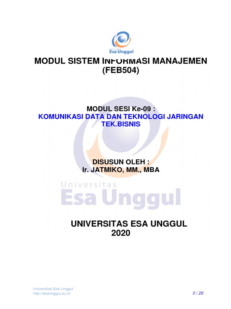 1i.modul SIM-09.Komunikasi Data Dan Teknologi Jaringan Tek - Bisnis | PDF