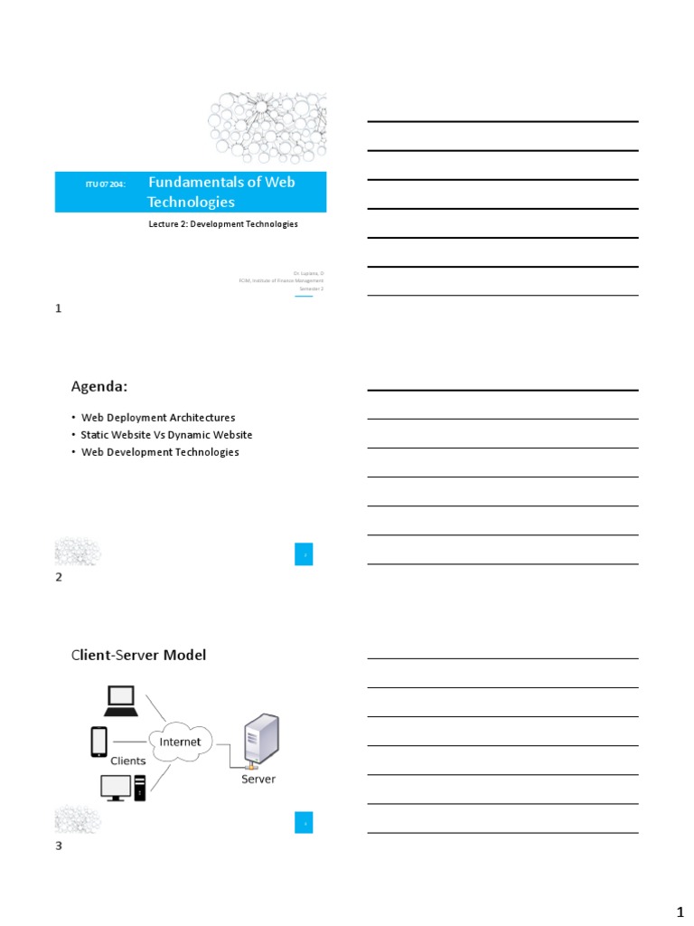 Lecture 2 Web Development Technologies Pdf Dynamic Web Page Websites 