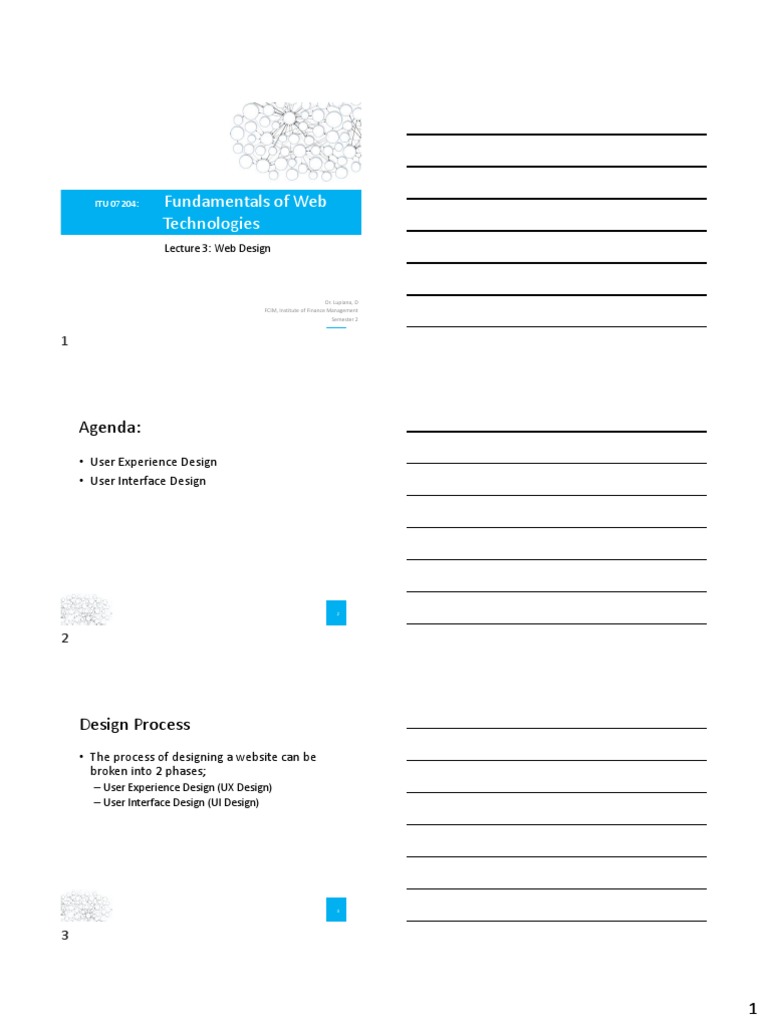 Lecture 3 Web Design | PDF | User Experience | Websites