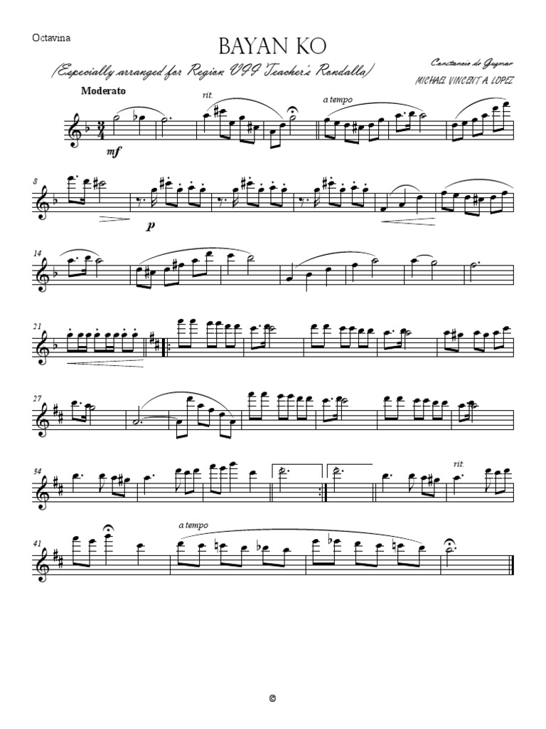 Bayan Ko - Octavina | PDF | Formes musicales | Éléments de la musique