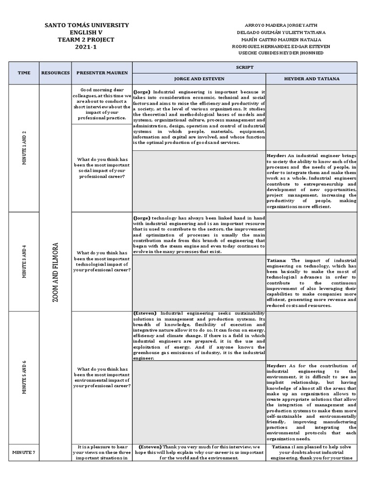 Project Script | PDF | Industrial Engineering | Engineering