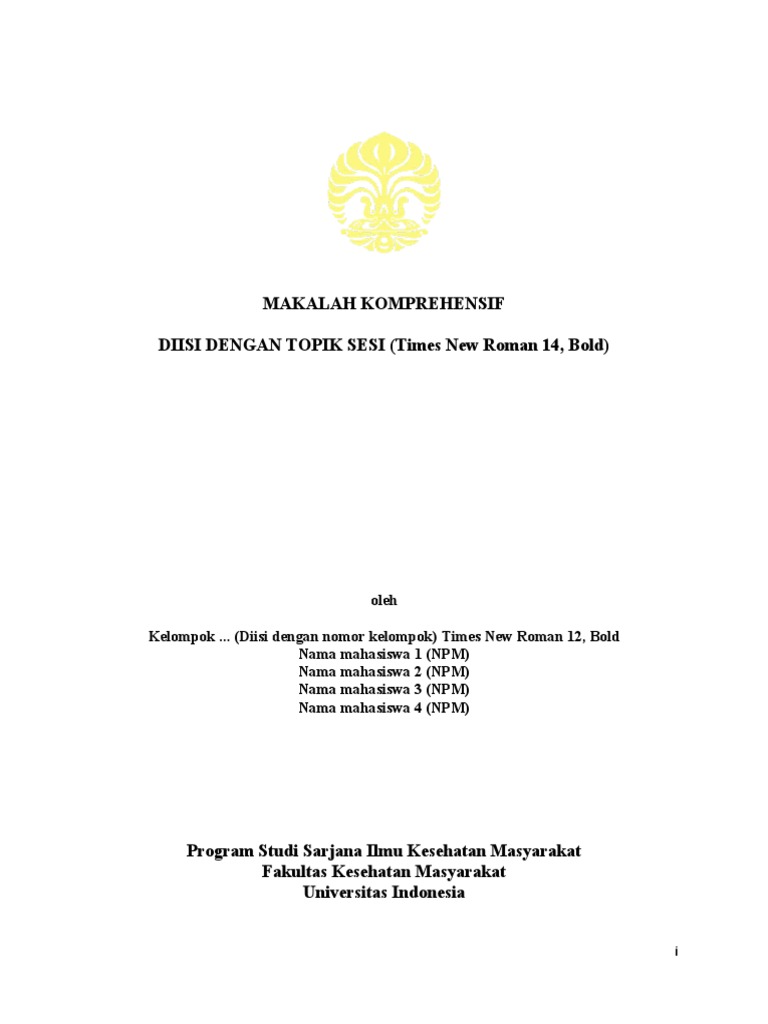 Template Makalah Komprehensif | PDF