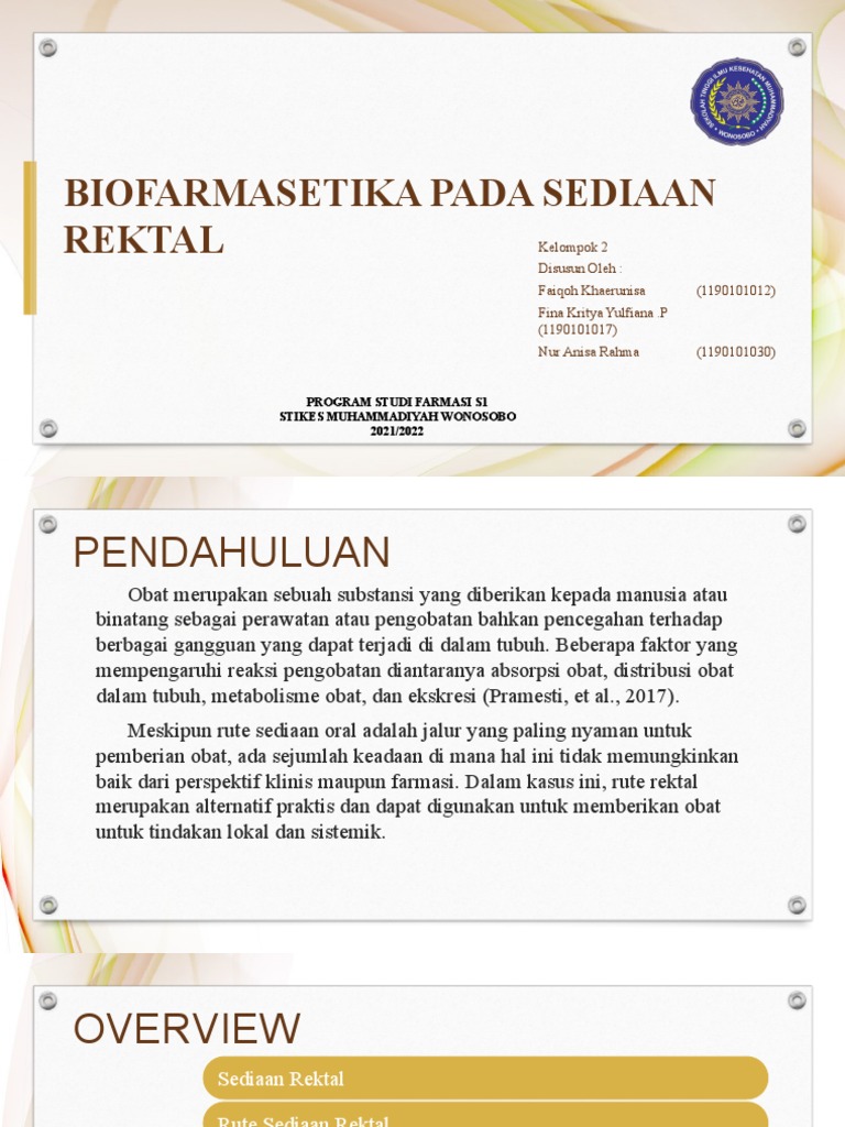 Kelompok 2 (Biofarmasetika Pada Sediaan Rektal) | PDF | Kesehatan ...