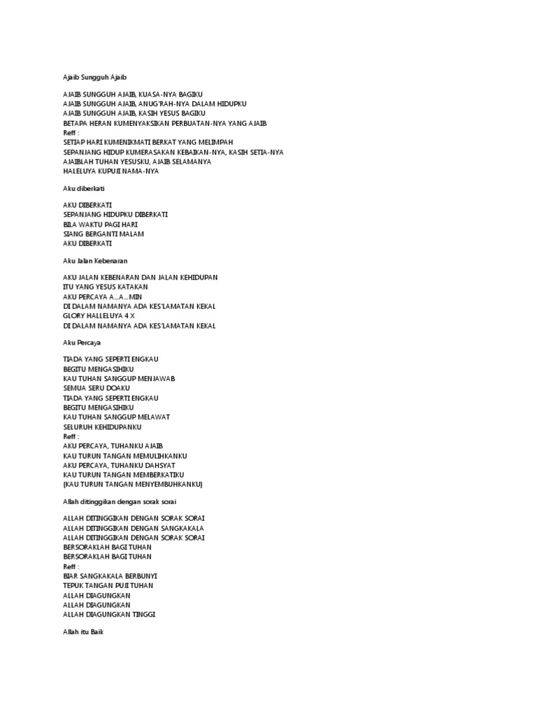 Lagu Pujian Rohani Ajaib | PDF