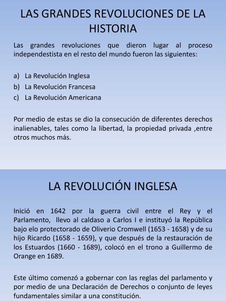 Las Grandes Revoluciones de La Historia | PDF | revolución Americana ...