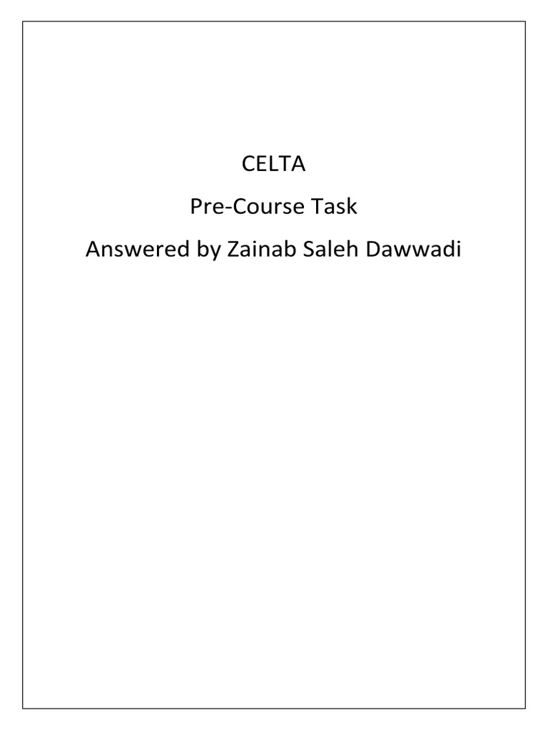Fdocuments - in Celta Tasks | PDF | Verb | Question