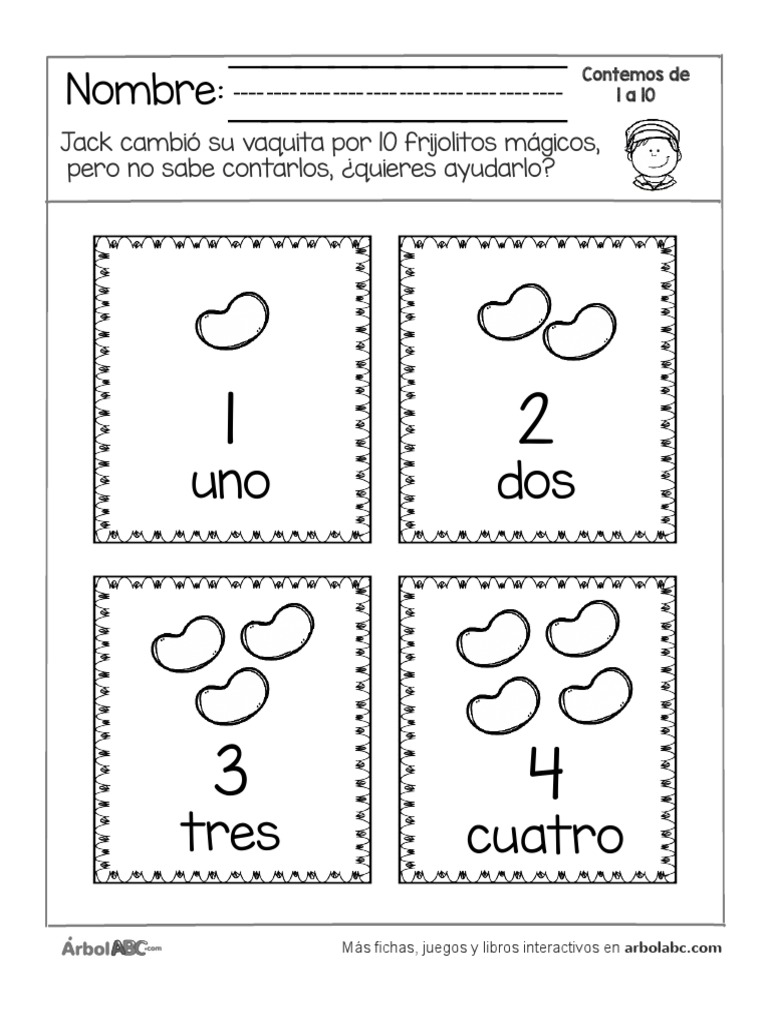 Actividades de conteo con frijoles mágicos | PDF