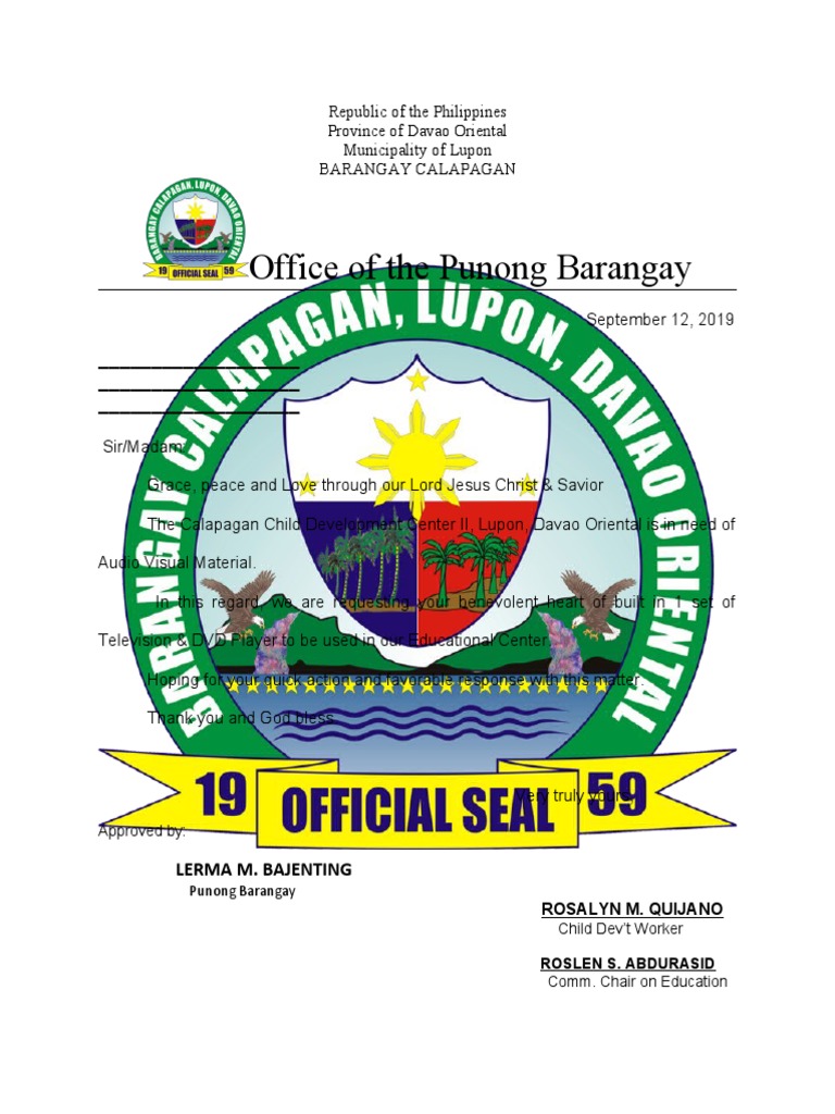 Letter Request 2-Day Care 1 | PDF