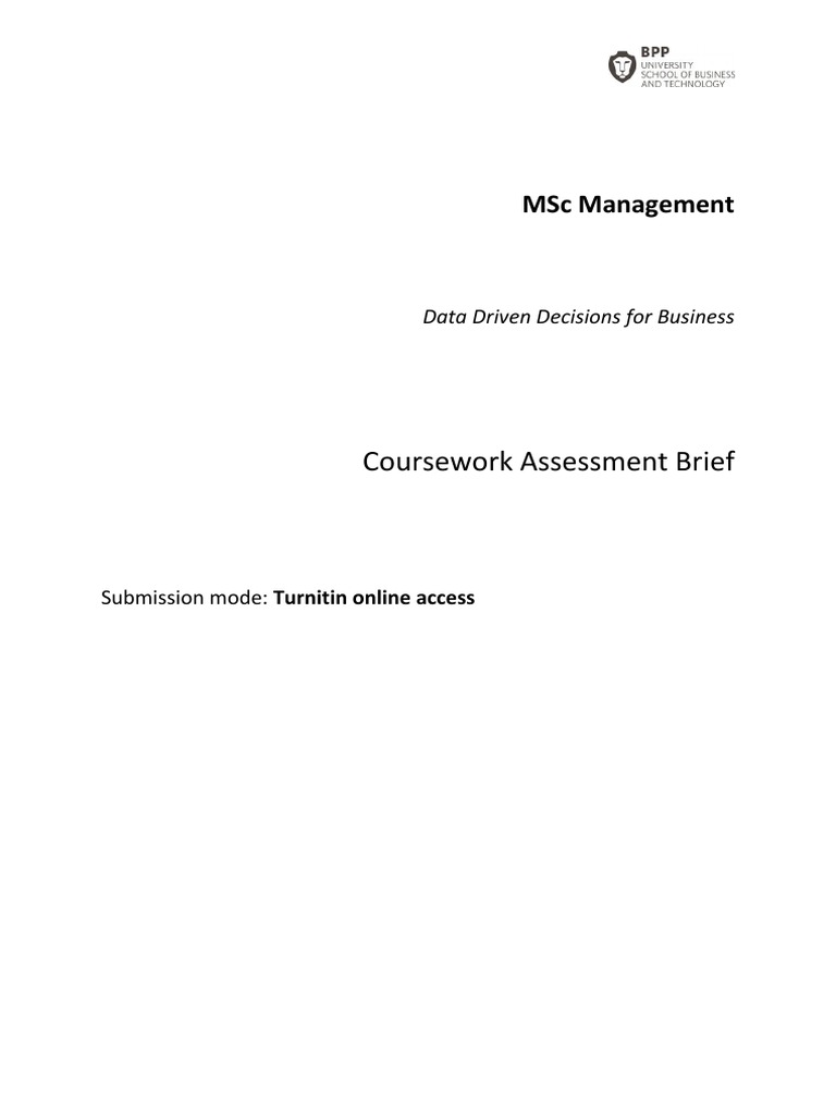Summative Assessment Brief - Data Driven Decisions For Business | PDF | Analytics | Data Analysis