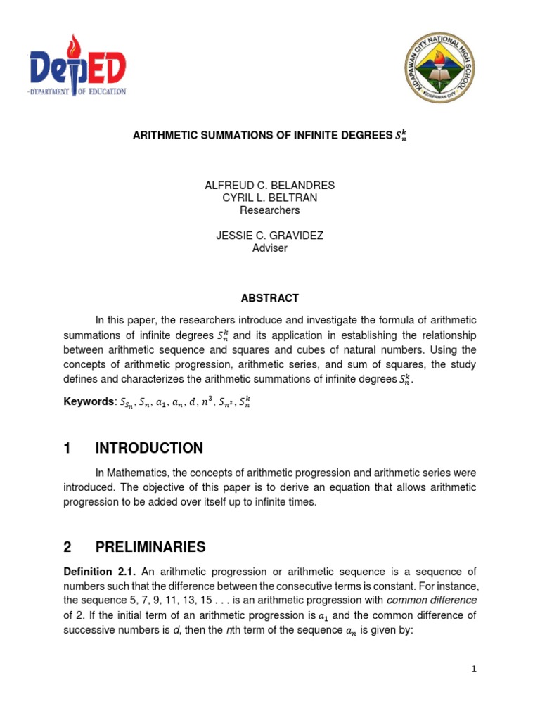 Math Research Paper | PDF | Summation | Mathematical Notation