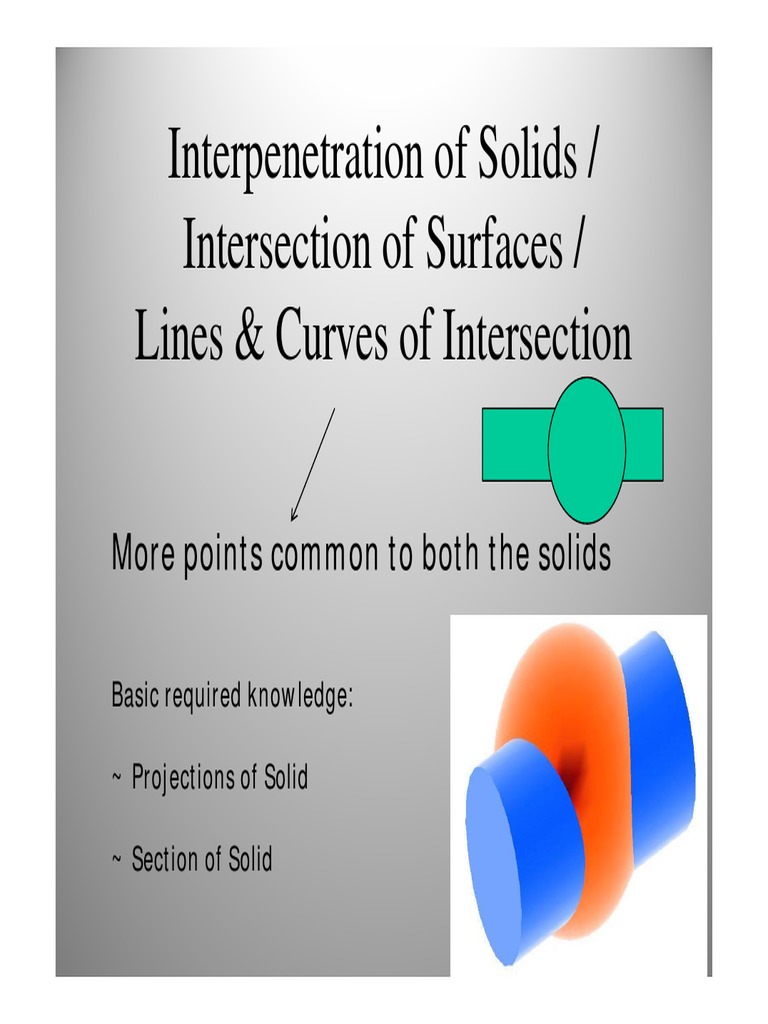 Interpenetration of Solids / Intersection of Surfaces / Lines & Curves of Intersection ...