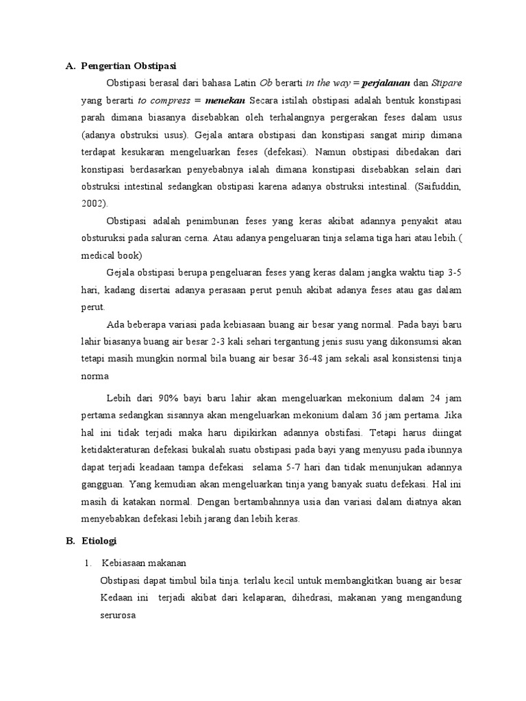 Pengertian Obstipasi | PDF