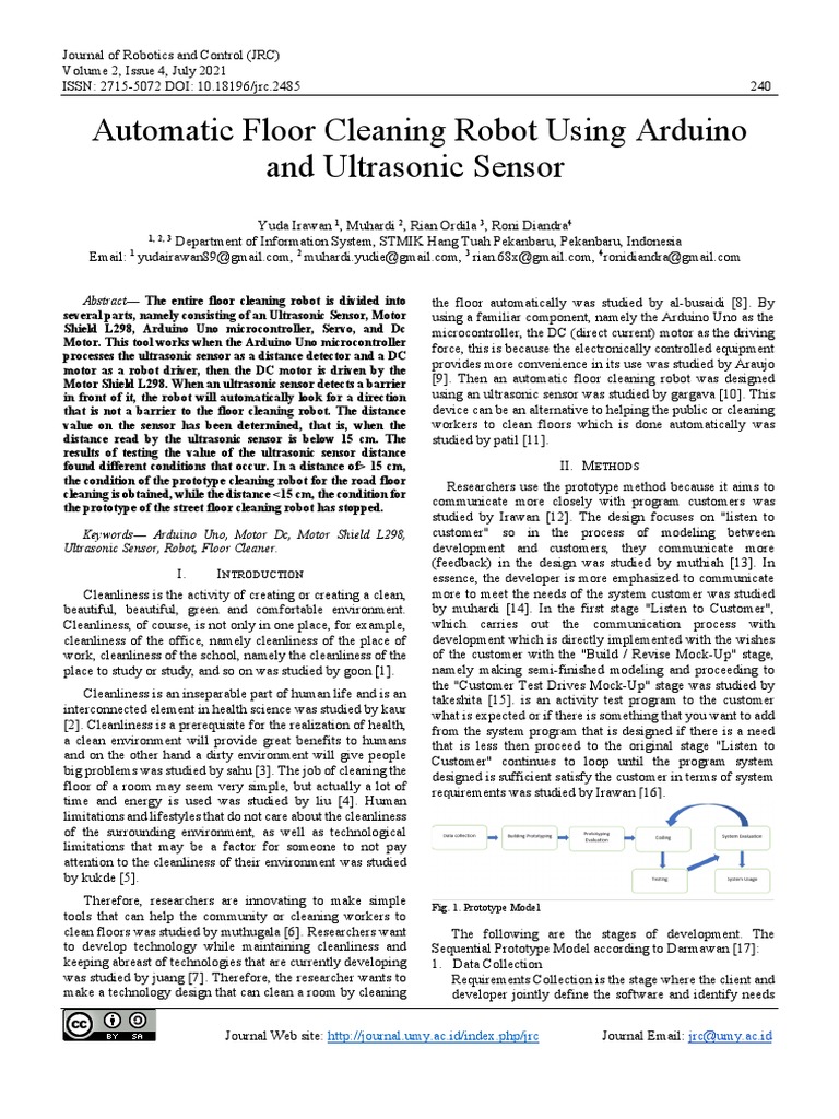 Arduino-Based Floor Cleaning Robot | PDF | Arduino | Prototype
