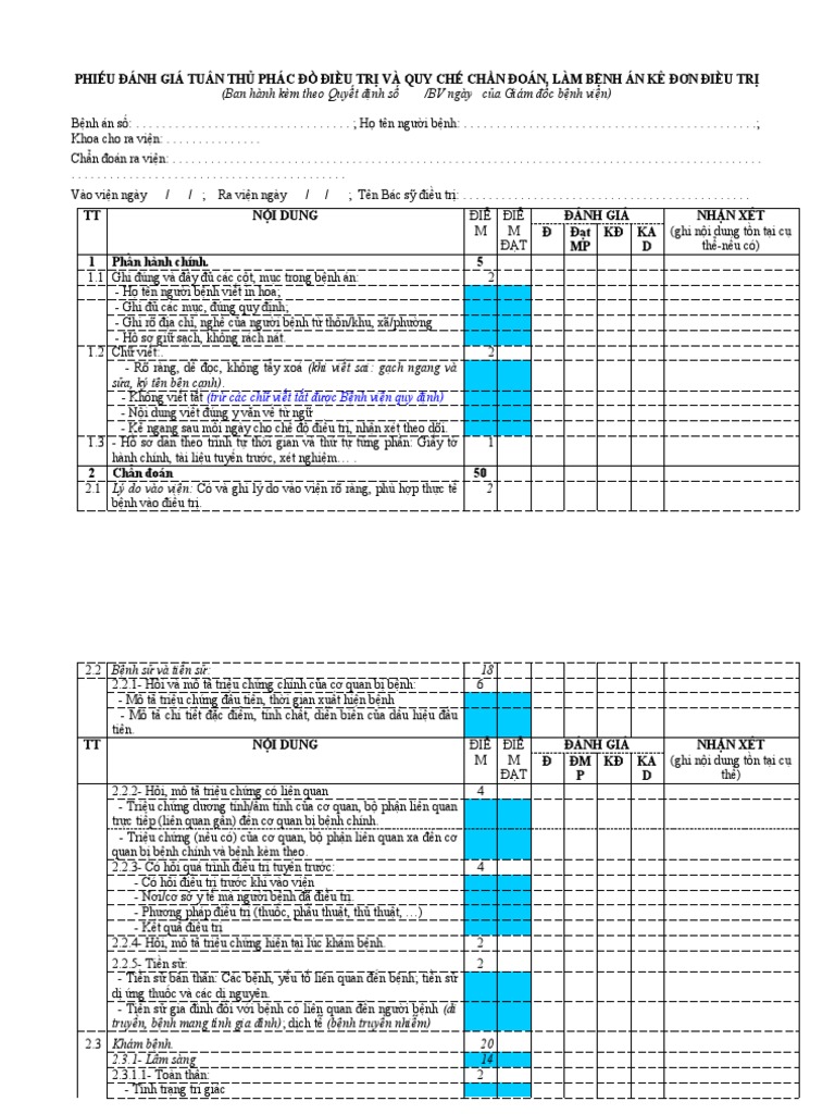 2.bang Kiem Tuan Thu Phac Do-Quy Trinh Chung | PDF