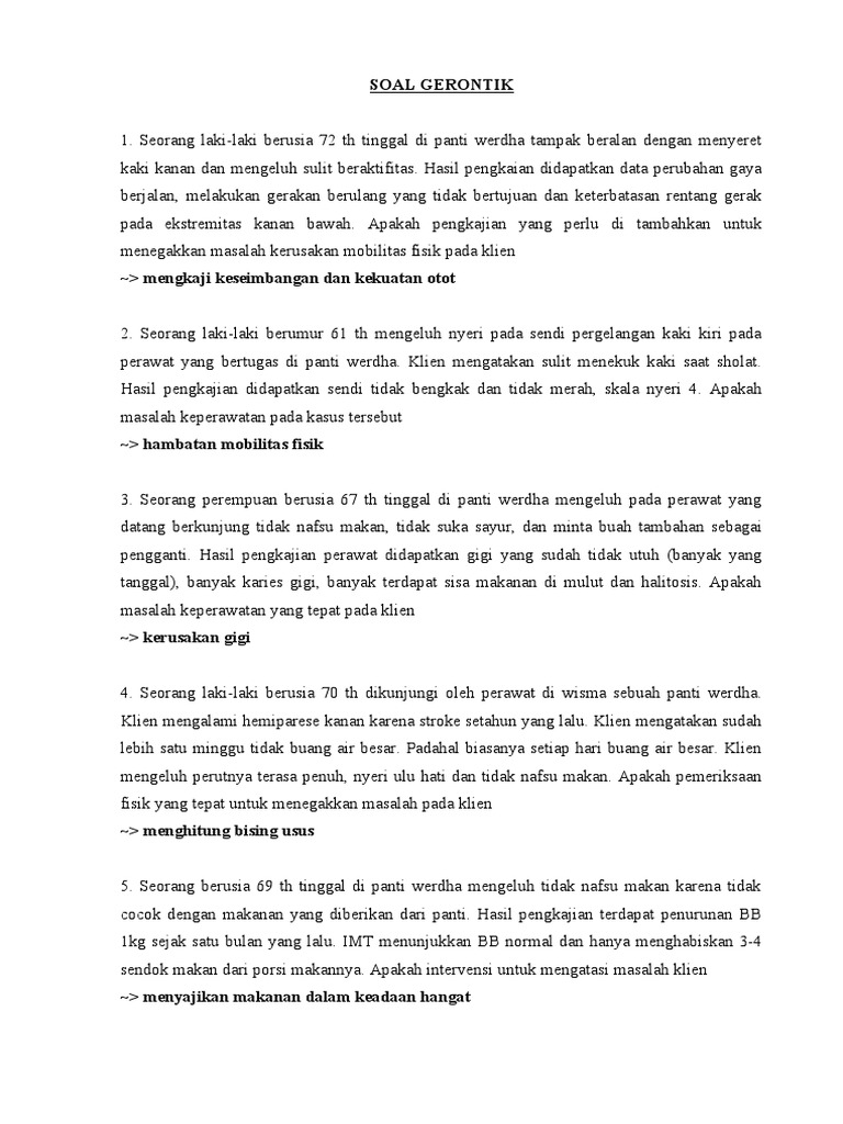 Soal Gerontik | PDF | Sains & Matematika