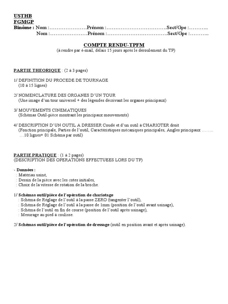 Compte Rendu TPFM | PDF