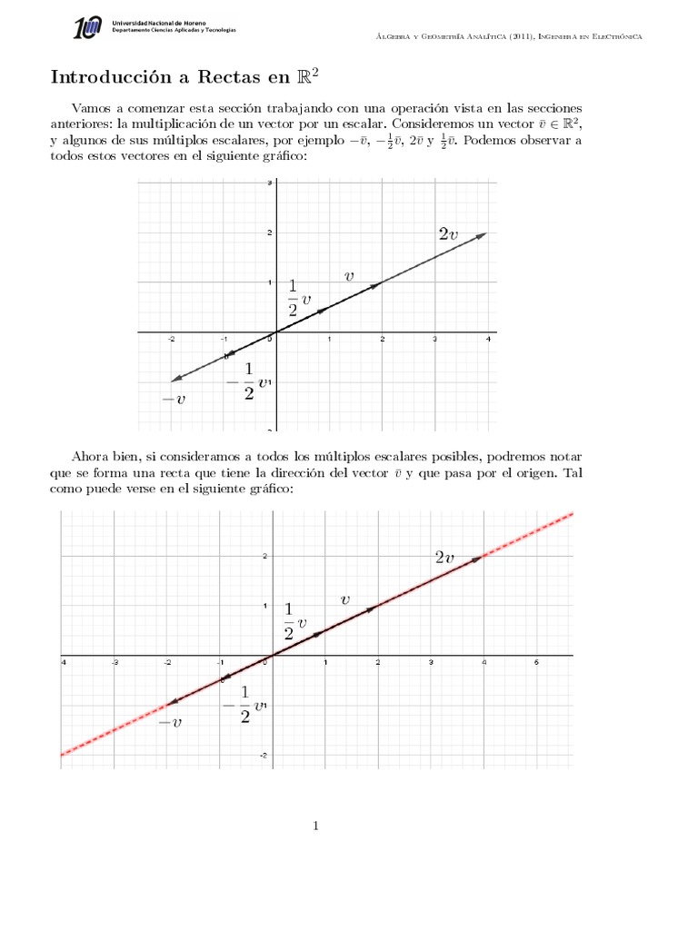 Apunte Rectas en R2 | PDF | Espacio vectorial | Línea (geometría)