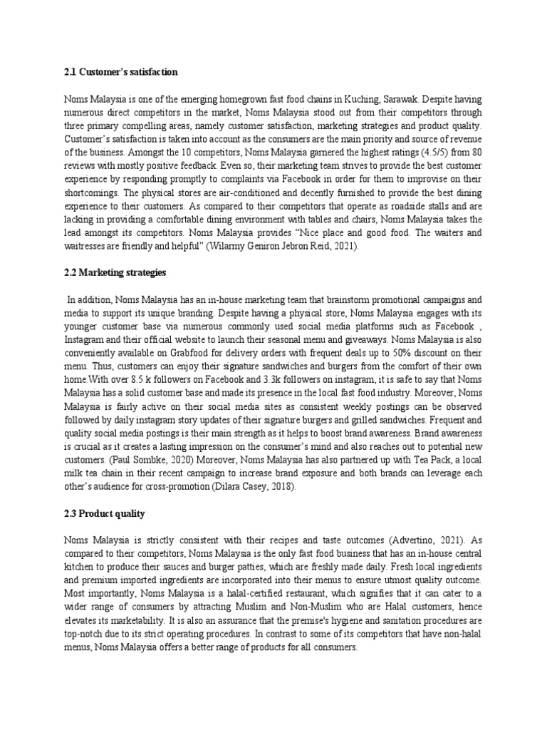 Competitor's Analysis | PDF | Hamburgers | Fast Food