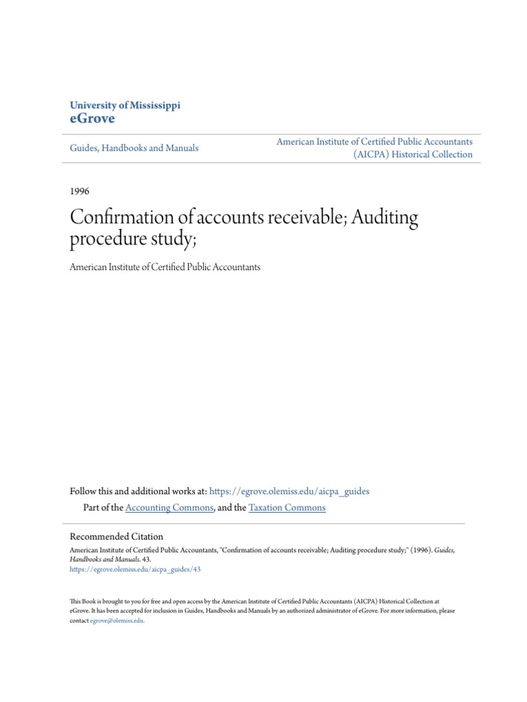 Confirmation of Accounts Receivable Auditing Procedure Study | PDF ...