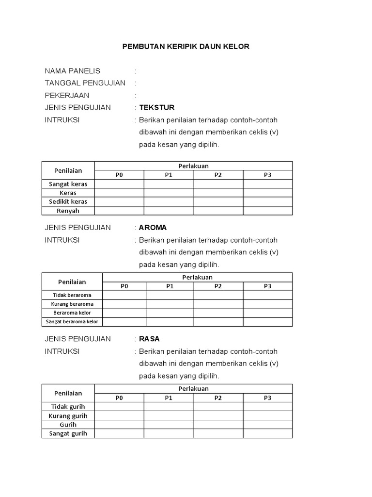 Lembaran Panelis | PDF