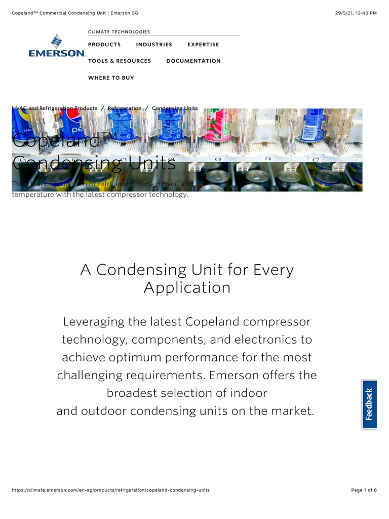 Copeland™ Condensing Units: A Condensing Unit For Every Application ...