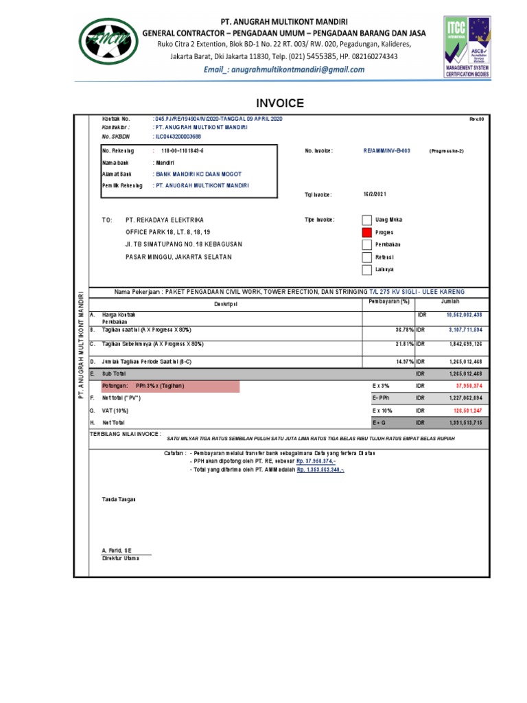Invoice Progress Ke-2 | PDF