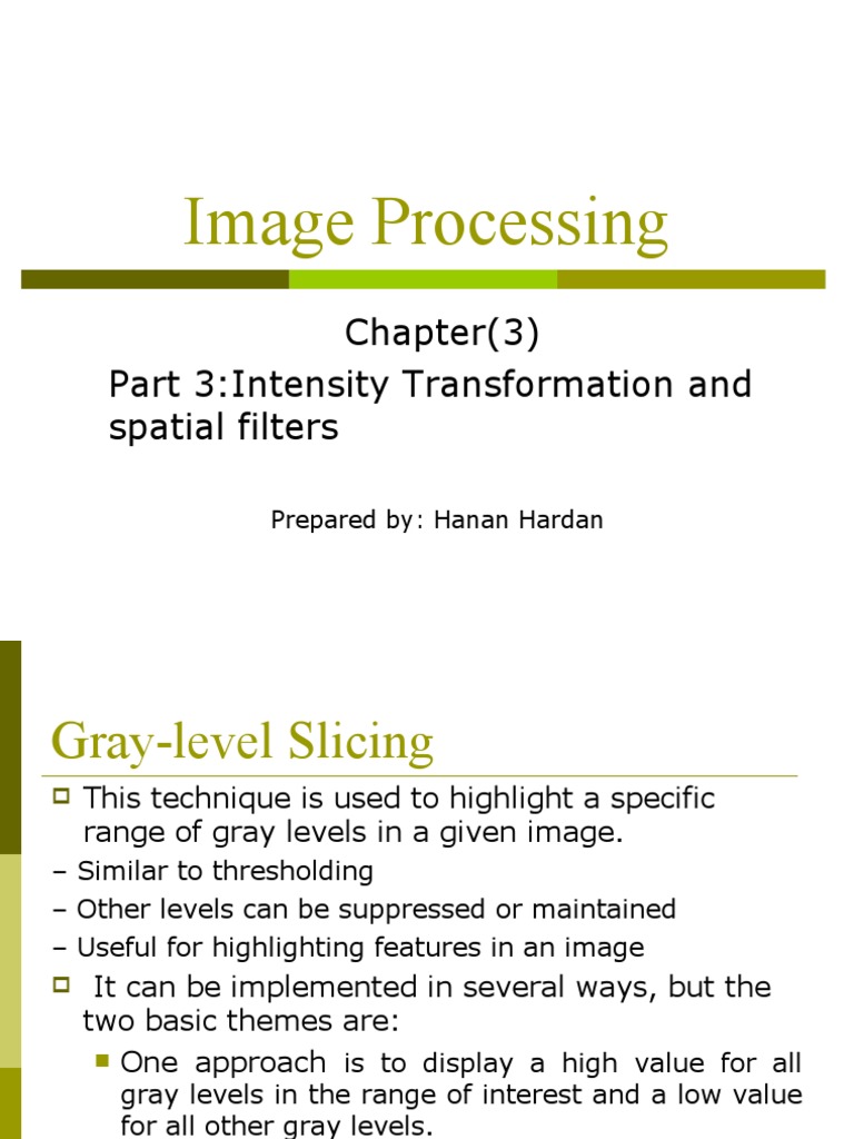 Image Processing: Chapter (3) Part 3:intensity Transformation and ...