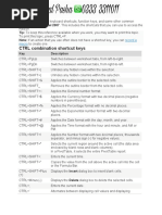 A List of All Keyboard Shortcuts in Excel .. Description Key Control Key Short Cuts | PDF ...