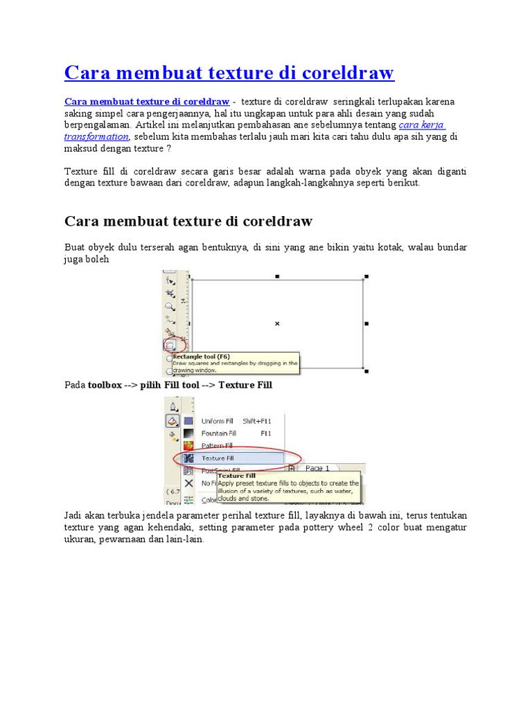 Cara Membuat Texture Di Coreldraw | PDF | Seni | Komputer