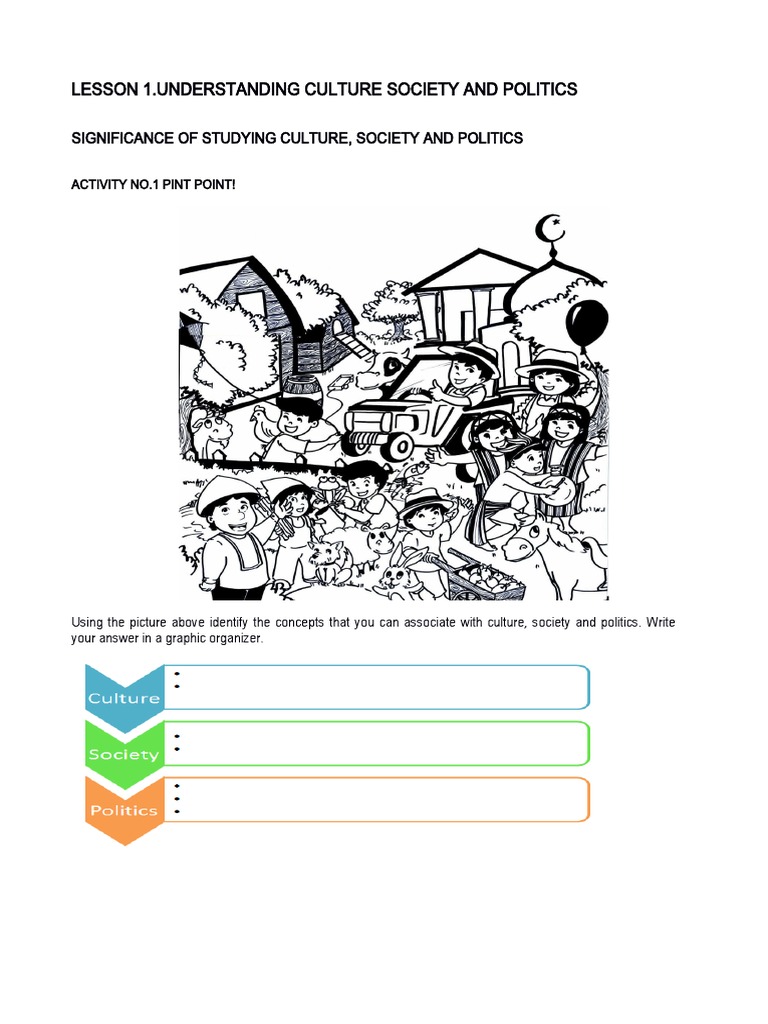 Lesson 1.understanding Culture Society and Politics | PDF | Sociology ...