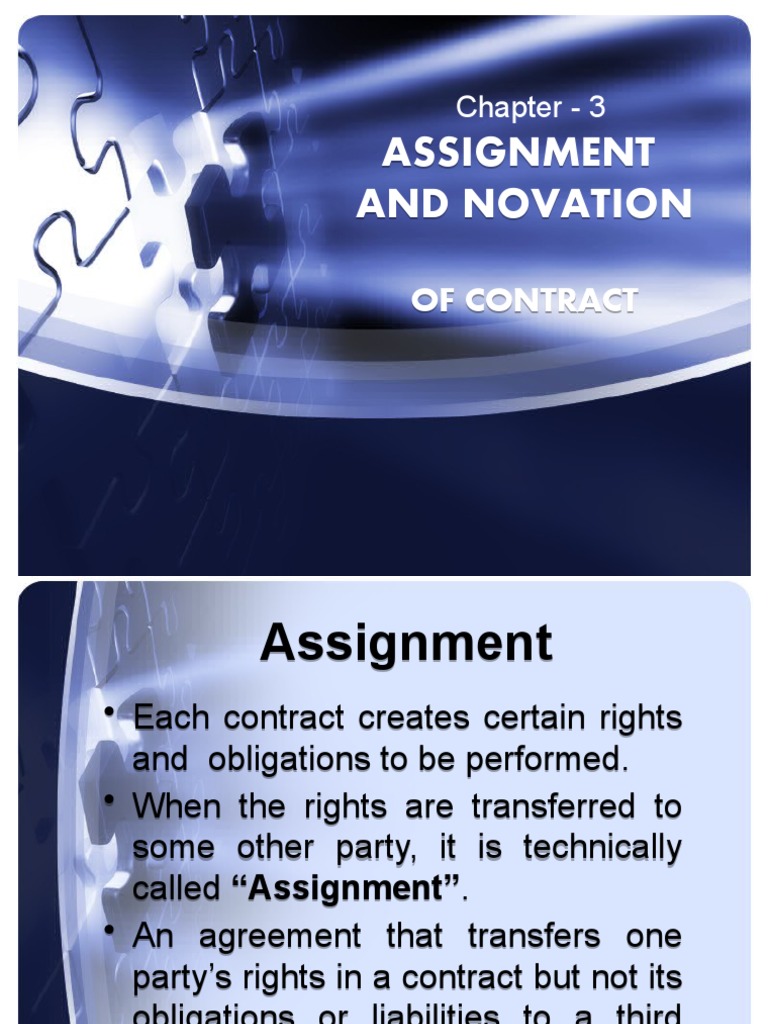 Chapter - 3 Assignment and Novation 39627 674 | PDF | Assignment (Law ...