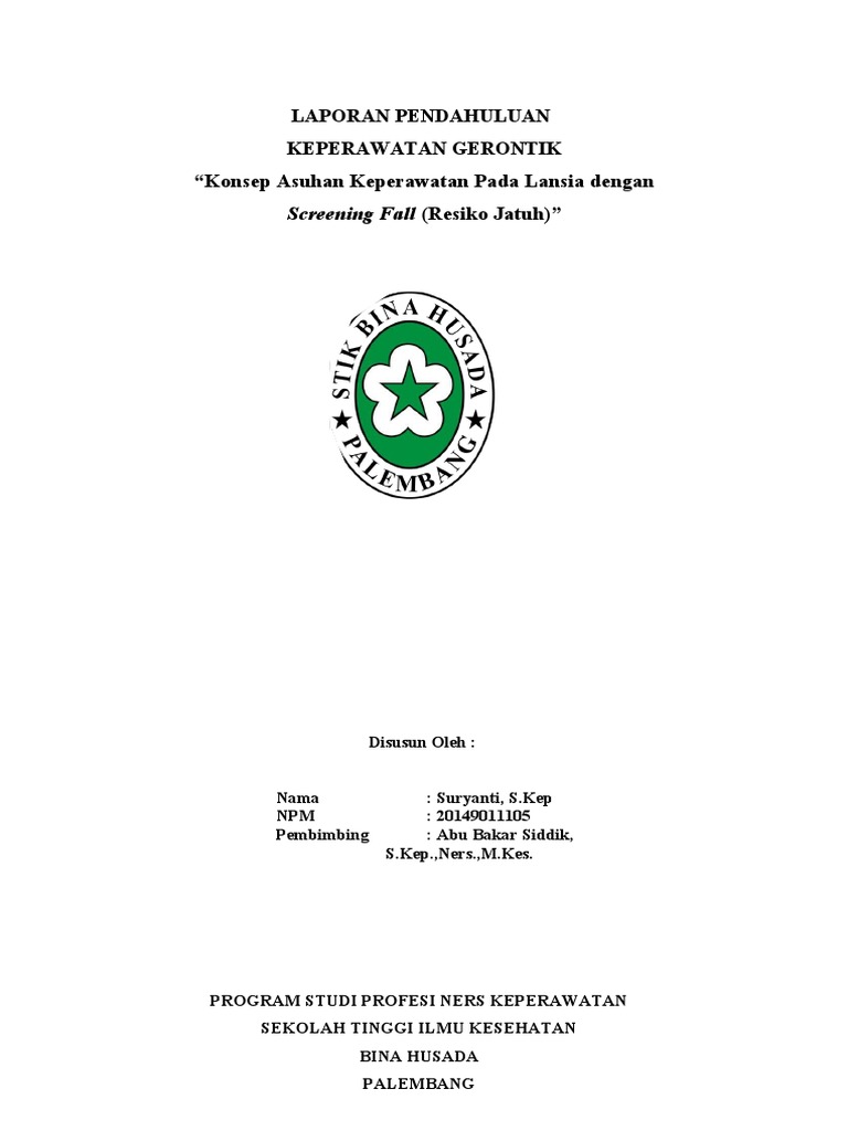 LP Kep. Gerontik (Screening Fall) A.N Suryanti | PDF