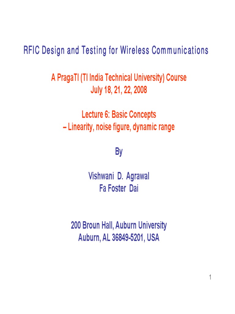Basic Concepts in RFIC Designs | PDF | Distortion | Telecommunications