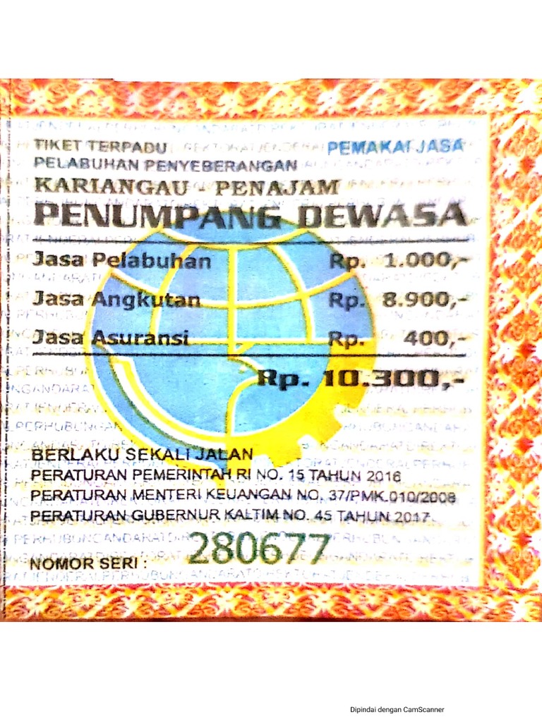 Contoh Tiket Kapal | PDF