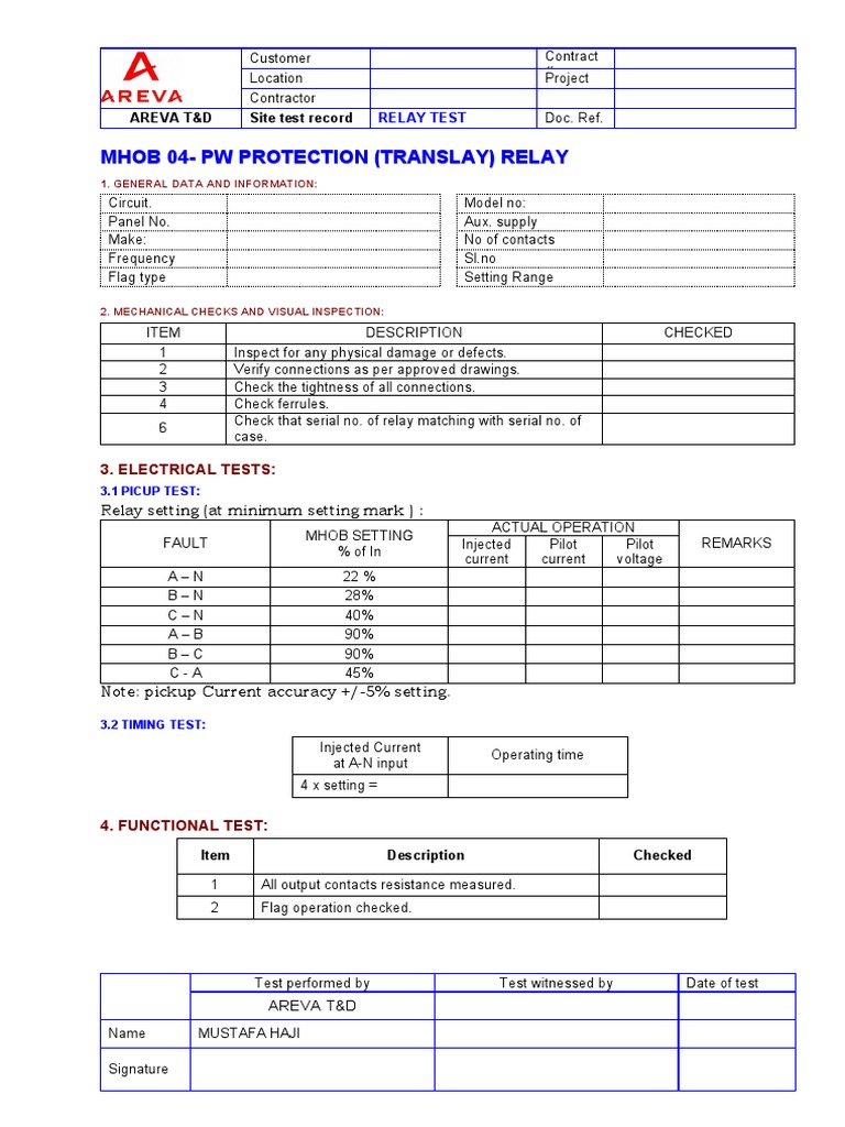 Mhob 04-Pw Protection (Translay) Relay | PDF | Relay | Physical Quantities