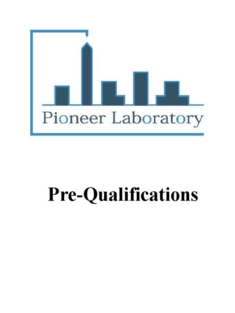 Prequalification of Pioneer Laboratory | PDF | Asphalt | Concrete