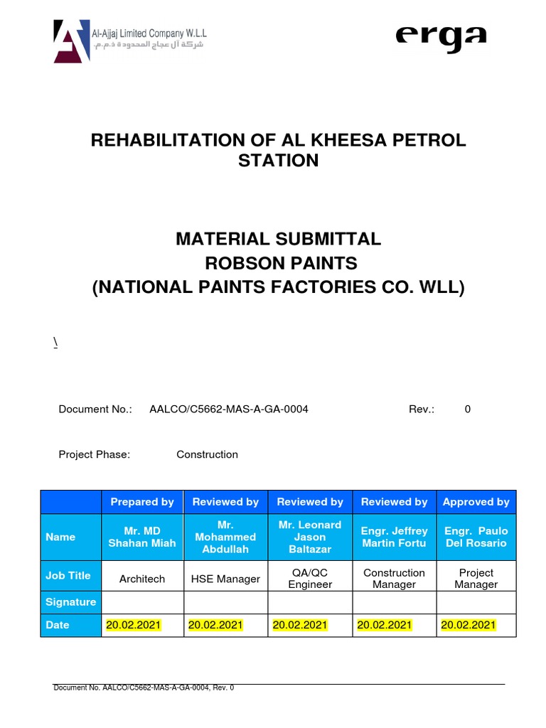 Material Submittal of Robson Paint | PDF | Paint | Humidity