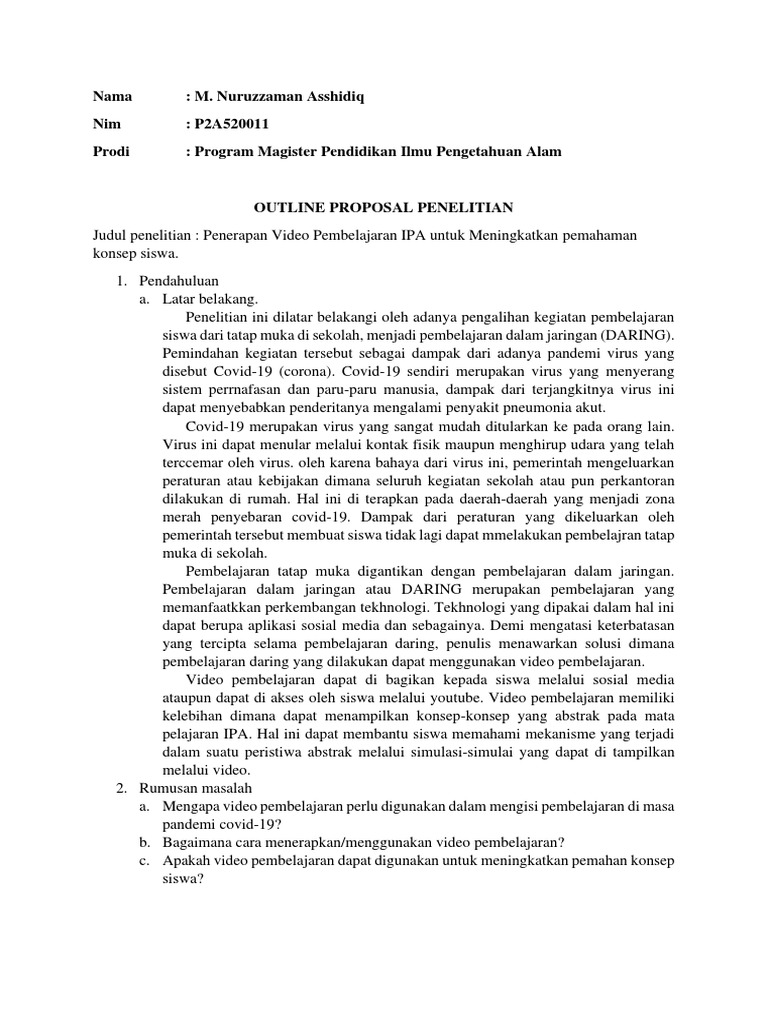 Tugas Outline Proposal | PDF