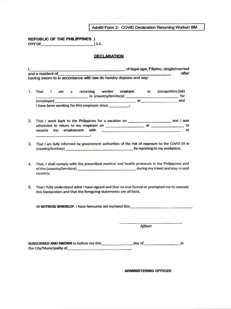 Health Declaration | PDF