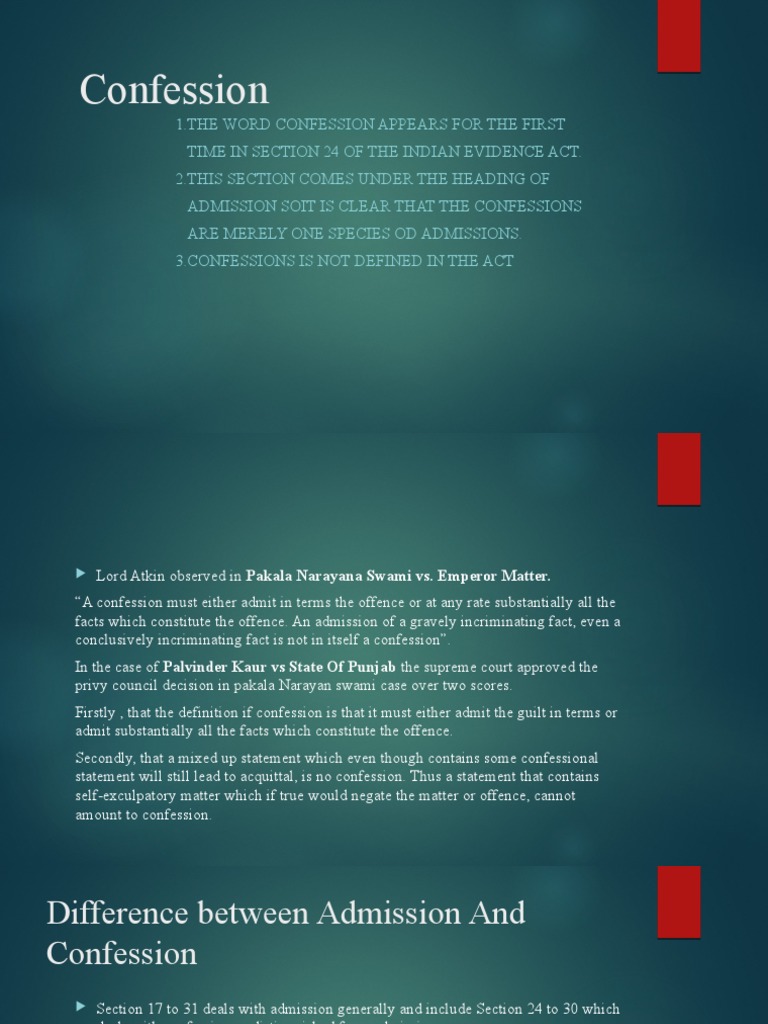 Confession | PDF | Confession (Law) | Discovery (Law)