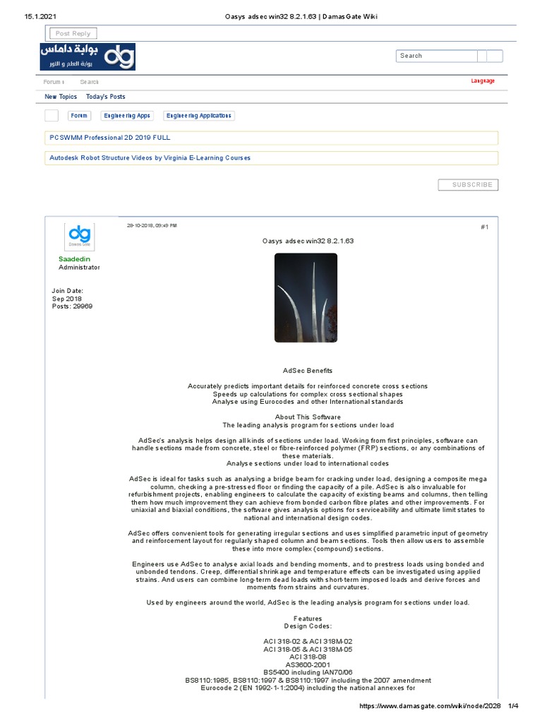 Oasys Adsec Win32 8.2.1.63 - DamasGate Wiki | PDF | Fibre Reinforced ...