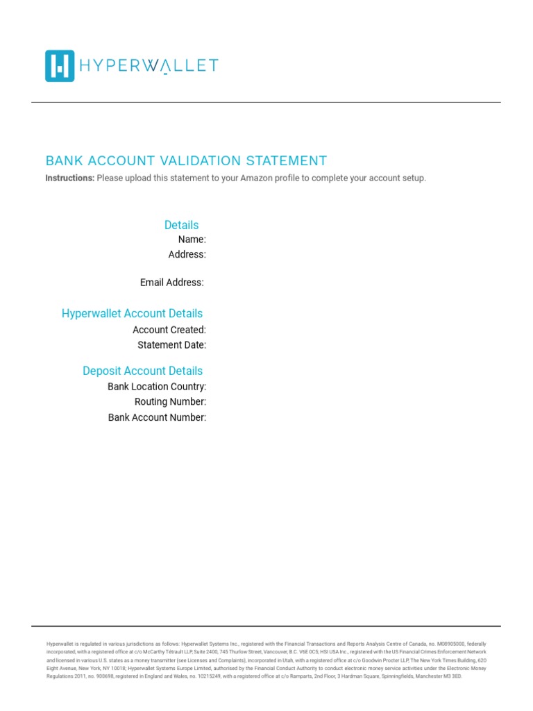 Bank Account Validation Statement: Details | PDF | Finance & Money ...
